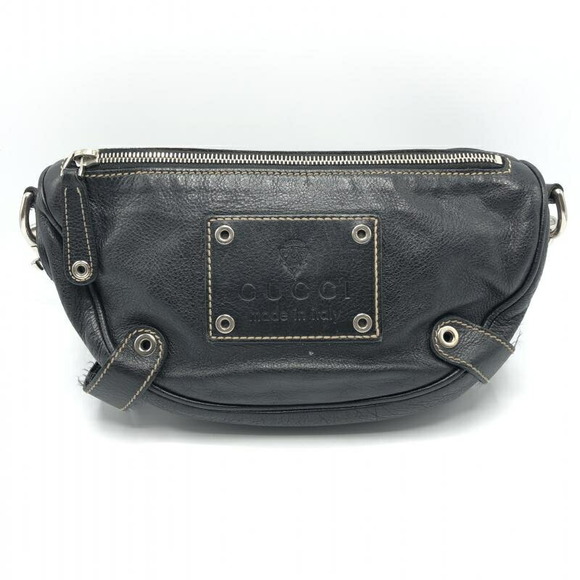 Gucci | Bags | Gucci Patch Shoulder Bag Black Leather | Poshmark